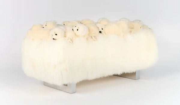 White Love Fluffy Bench by AP Collection | Bauhaus 2 Your House